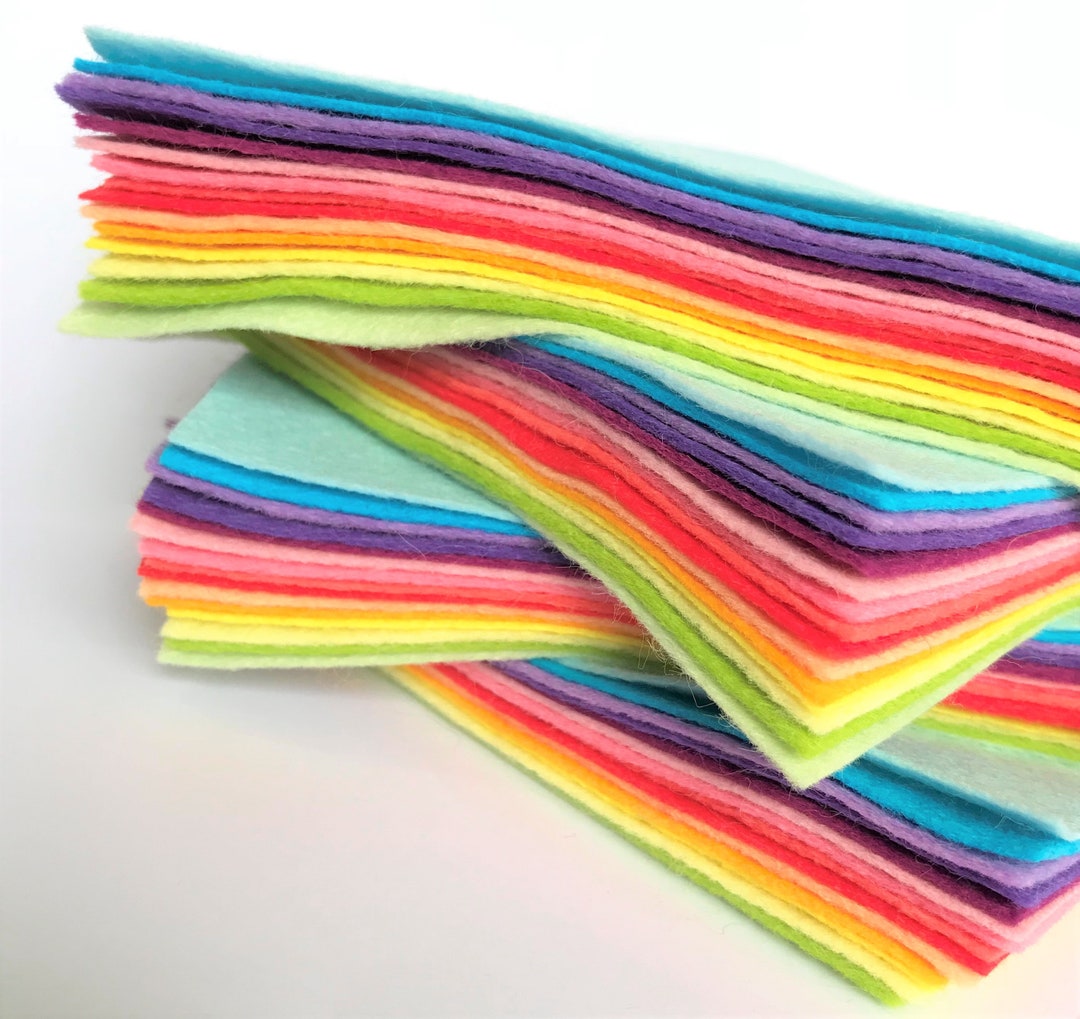 Candy Felt Collection - 15 Sheets - 30% Wool Blend Felt - Felt Bundle ...