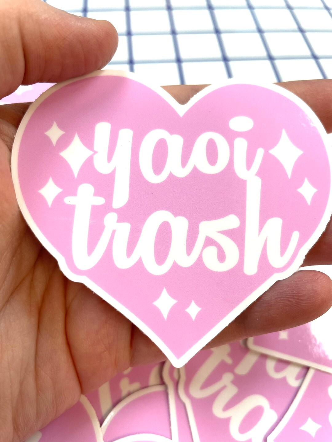 Yaoi Trash. Yaoi Pink Vinyl Sticker. - Etsy
