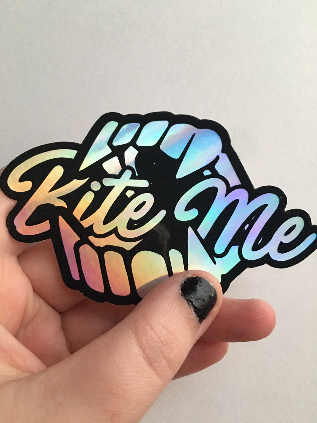Bite Me Sticker. Holographic Goth Vampire Halloween. - Etsy