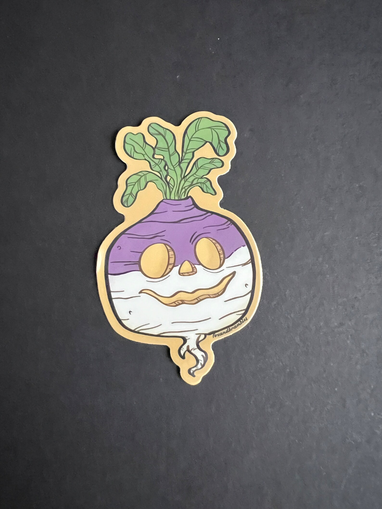 Halloween Sticker. Jack O’ Lantern Turnip Sticker. Vinyl Sticker ...
