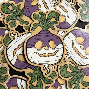 Halloween Sticker. Jack O’ Lantern Turnip Sticker. Vinyl Sticker ...