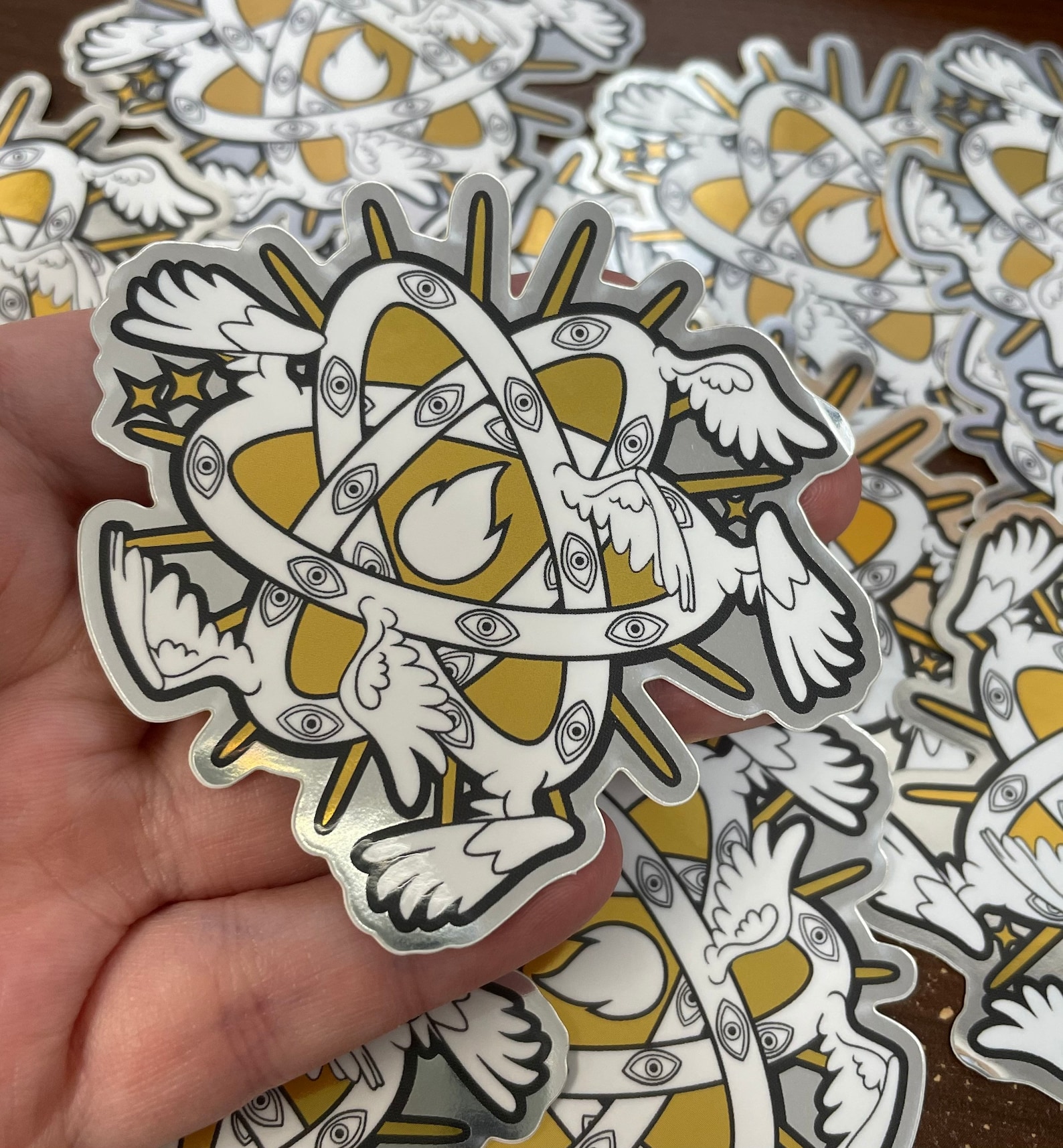 Ophanim Biblical Angel Eyes Sticker. Mirror Gold Vinyl Sticker. - Etsy