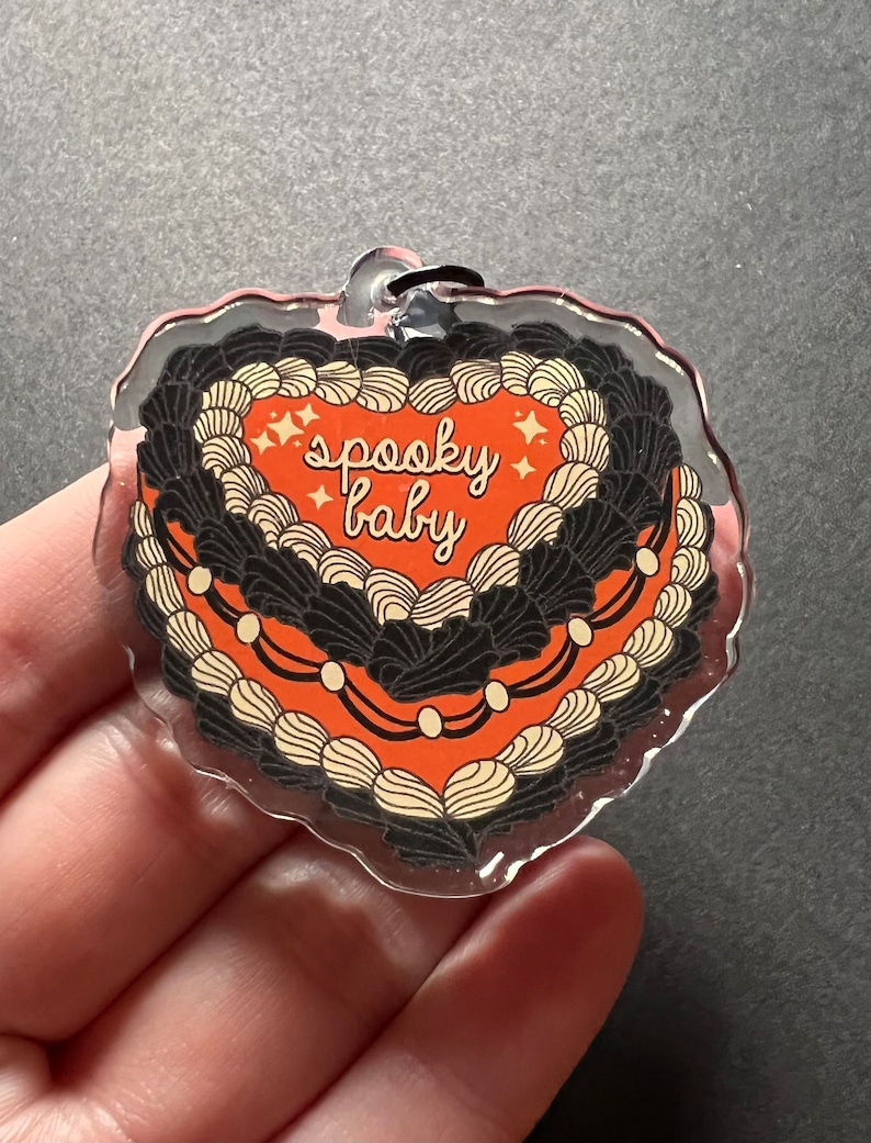 Halloween Cake Keychain. Spooky Baby Cake - Etsy
