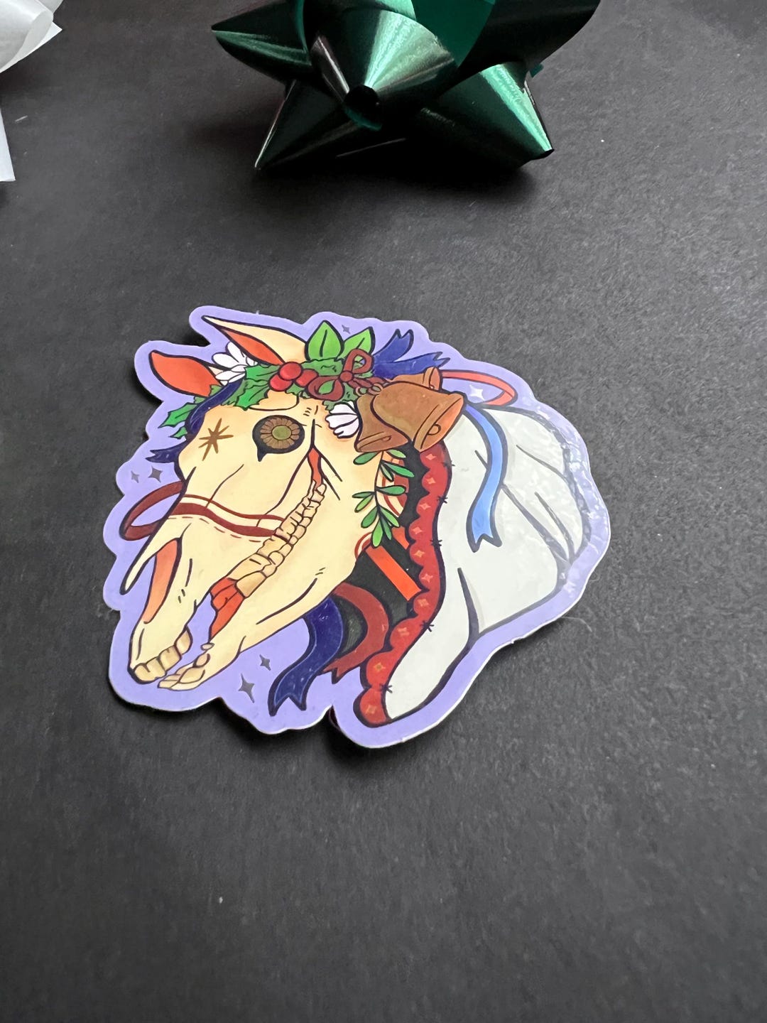 Mari Lwyd Christmas Horse Sticker - Etsy