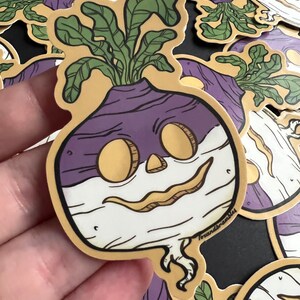 Halloween Sticker. Jack O’ Lantern Turnip Sticker. Vinyl Sticker ...