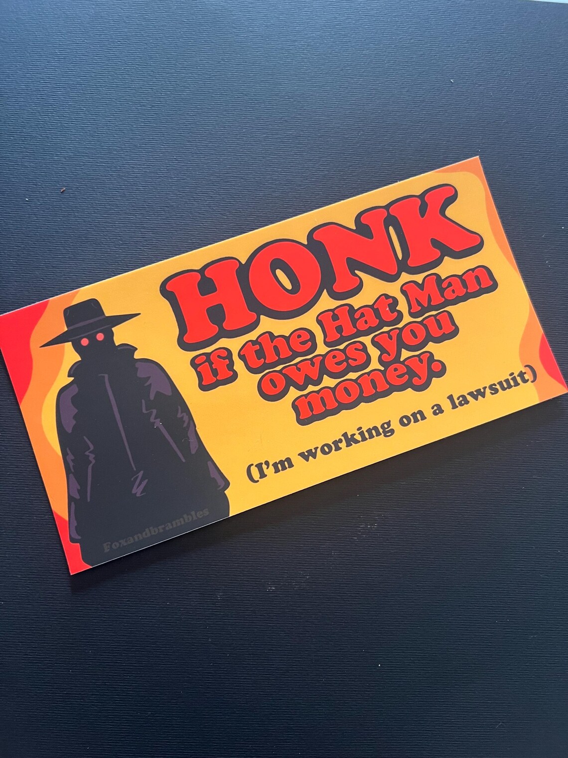 Hat Man Cryptid Bumper Sticker. Monster Sticker - Etsy