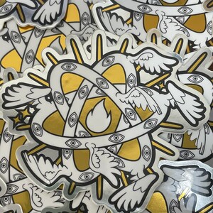 Ophanim Biblical Angel Eyes Sticker. Mirror Gold Vinyl Sticker. - Etsy