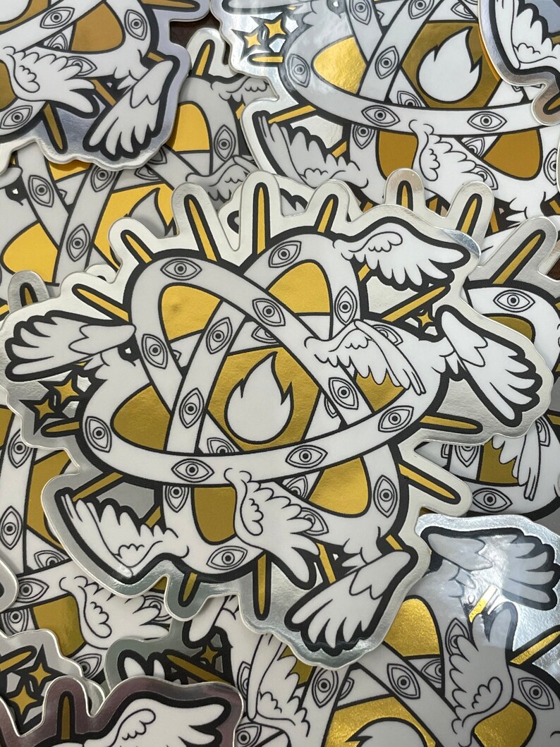 Ophanim Biblical Angel Eyes Sticker. Mirror Gold Vinyl Sticker. - Etsy