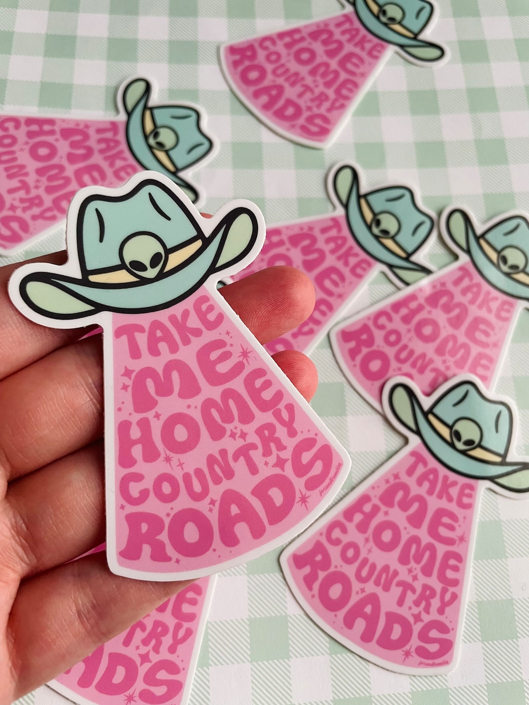 Alien Cowboy Sticker UFO UAP Retro Groovy Cowgirl Vinyl Sticker. - Etsy