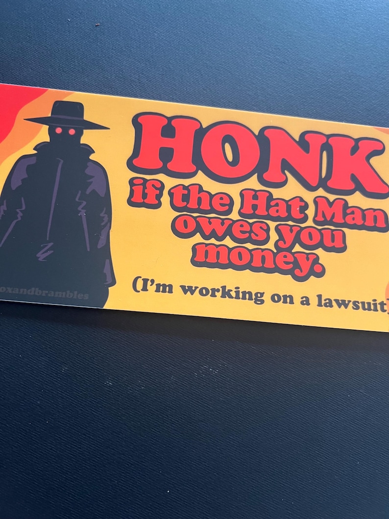 Hat Man Cryptid Bumper Sticker. Monster Sticker - Etsy