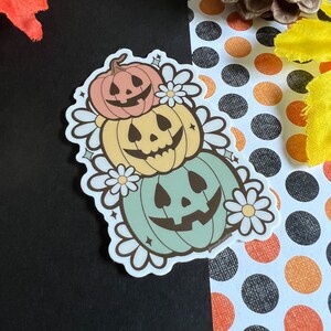 Pumpkin Stack. Retro Halloween Groovy Sticker - Etsy