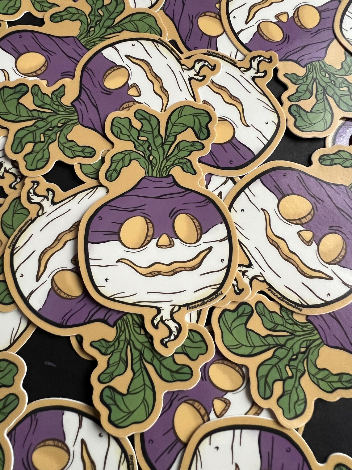Halloween Sticker. Jack O’ Lantern Turnip Sticker. Vinyl Sticker ...