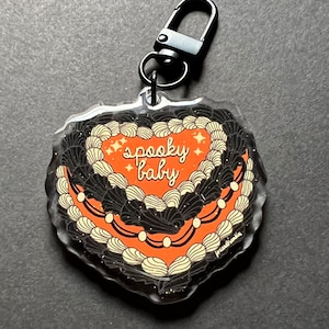 Halloween Cake Keychain. Spooky Baby Cake - Etsy