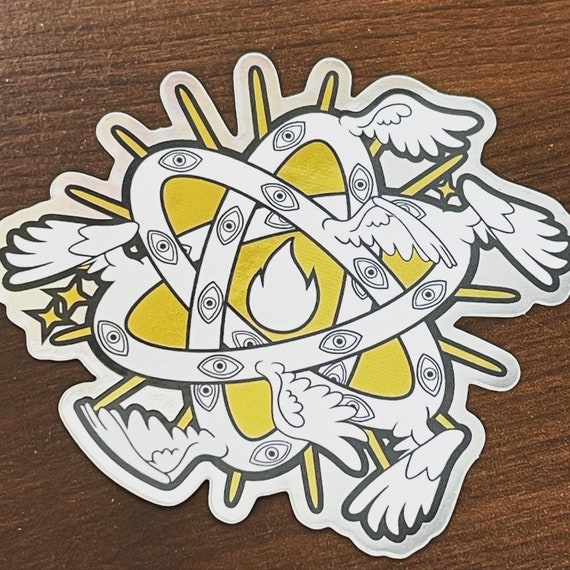 Ophanim Biblical Angel Eyes Sticker. Mirror Gold Vinyl - Etsy