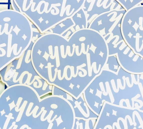 Yuri Trash. Yuri Blue Vinyl Sticker. - Etsy