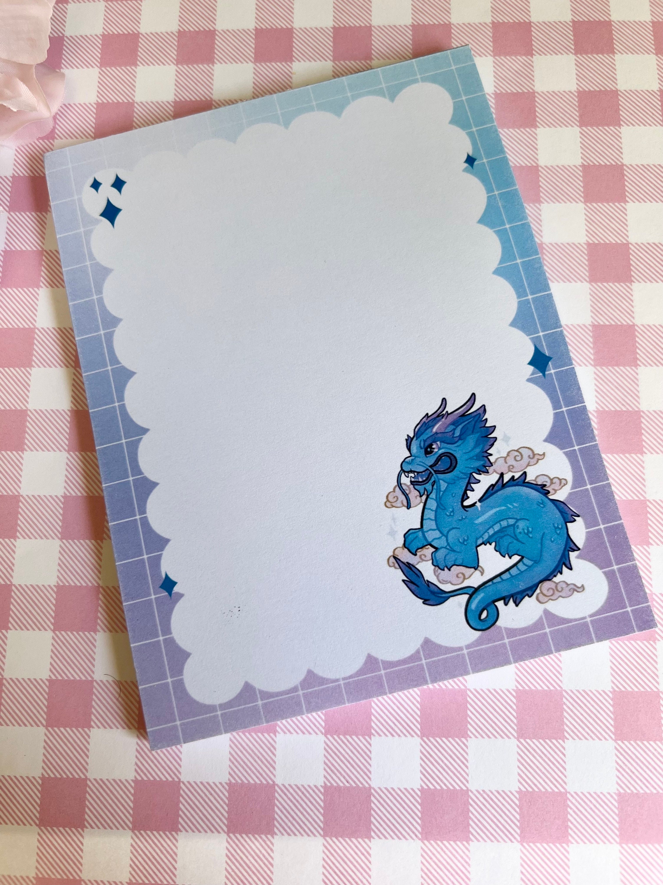Blue Dragon Stationery Notepad - Etsy