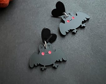 Mothman Earrings Cute Kawaii Mothman Prophecies Polymer Clay Dangles - Etsy