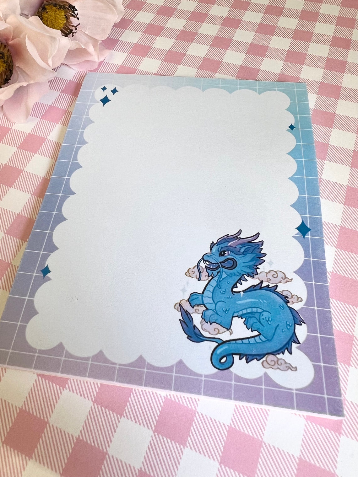 Blue Dragon Stationery Notepad - Etsy