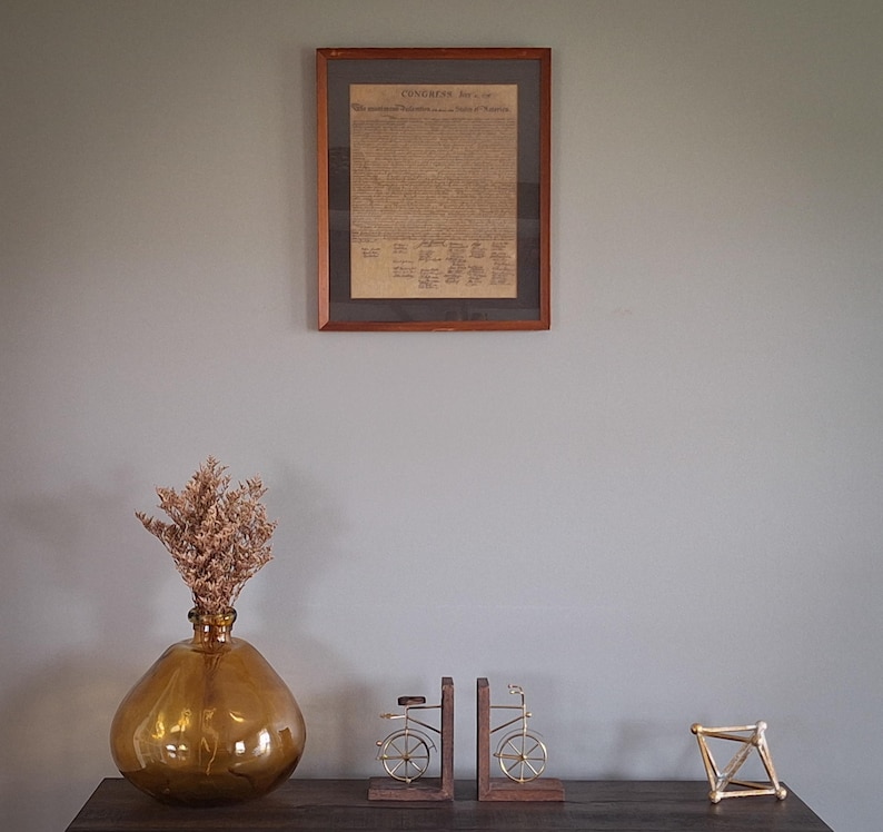 Vintage Framed Declaration of Independence | Vintage Wall Decor ...