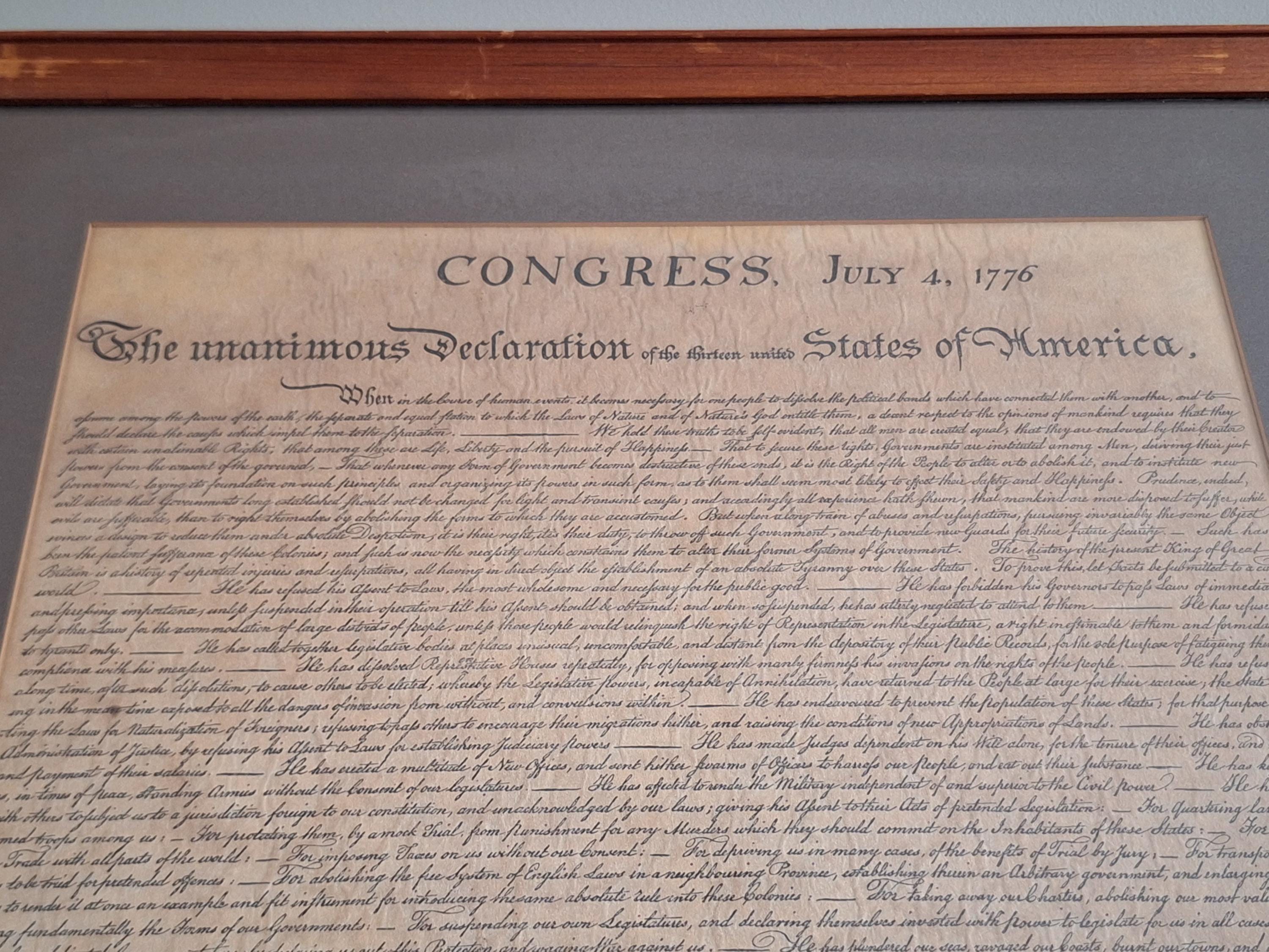 Vintage Framed Declaration of Independence: Americana Decor - Etsy