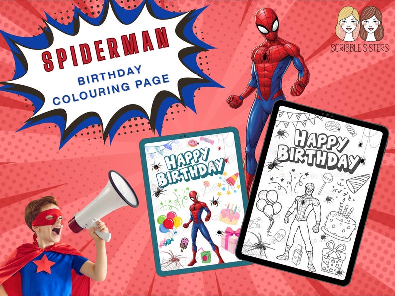 Spider-man Colouring Page | Printable Birthday Activity | Kids Party ...
