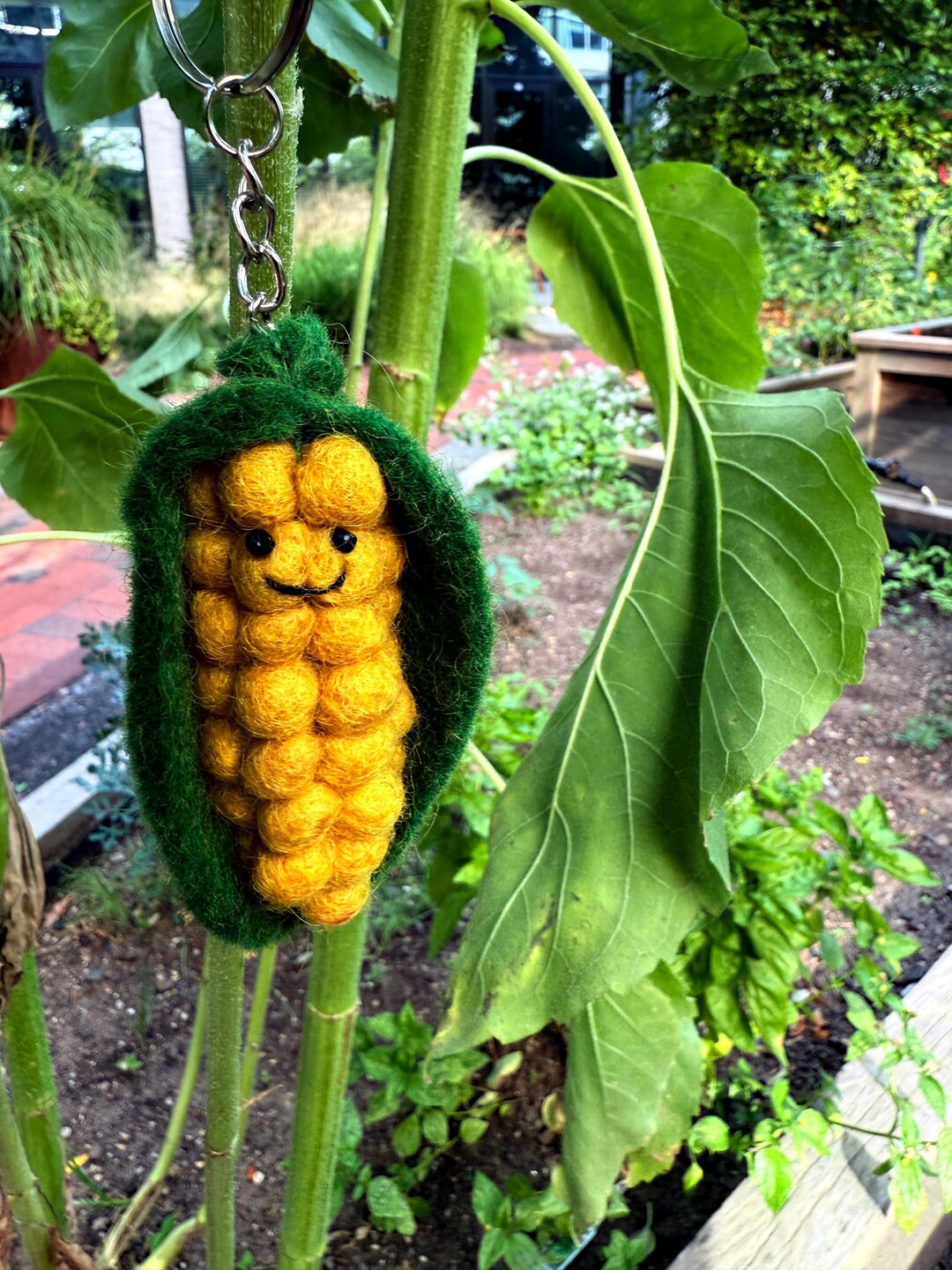 Needle Felt Corn Keychain – Handmade Wool Bag Charm – Felt Fruit ...