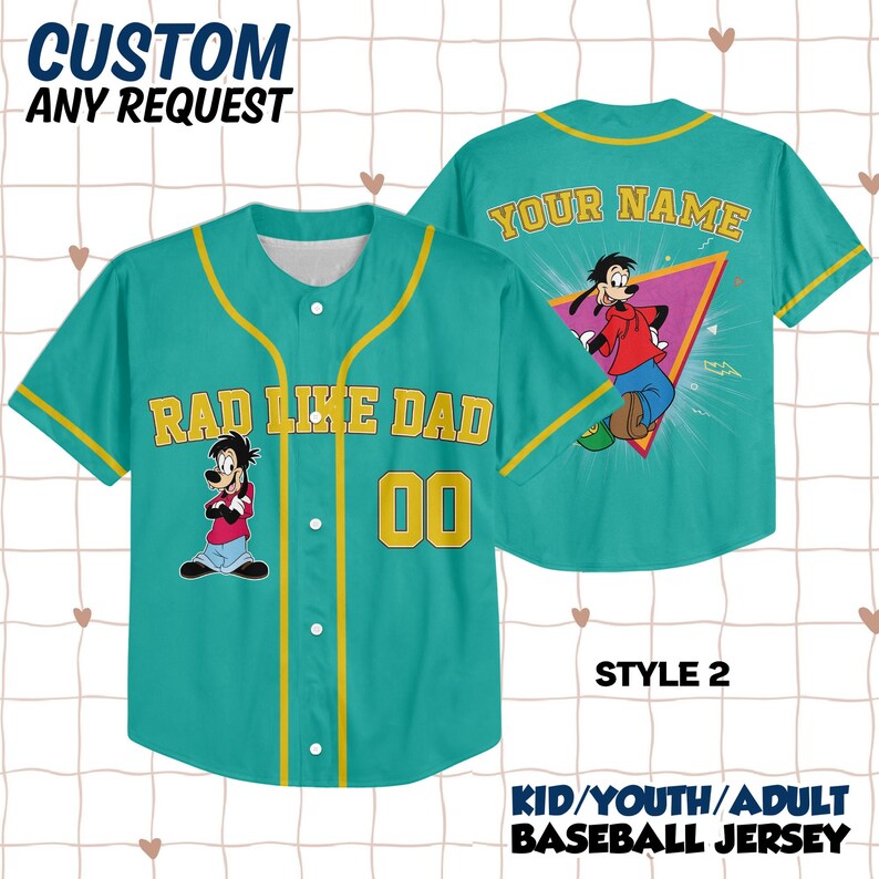 Disney Doof und Max Goofy Baseball Jersey, Rad Dad und Rad wie Dad ...