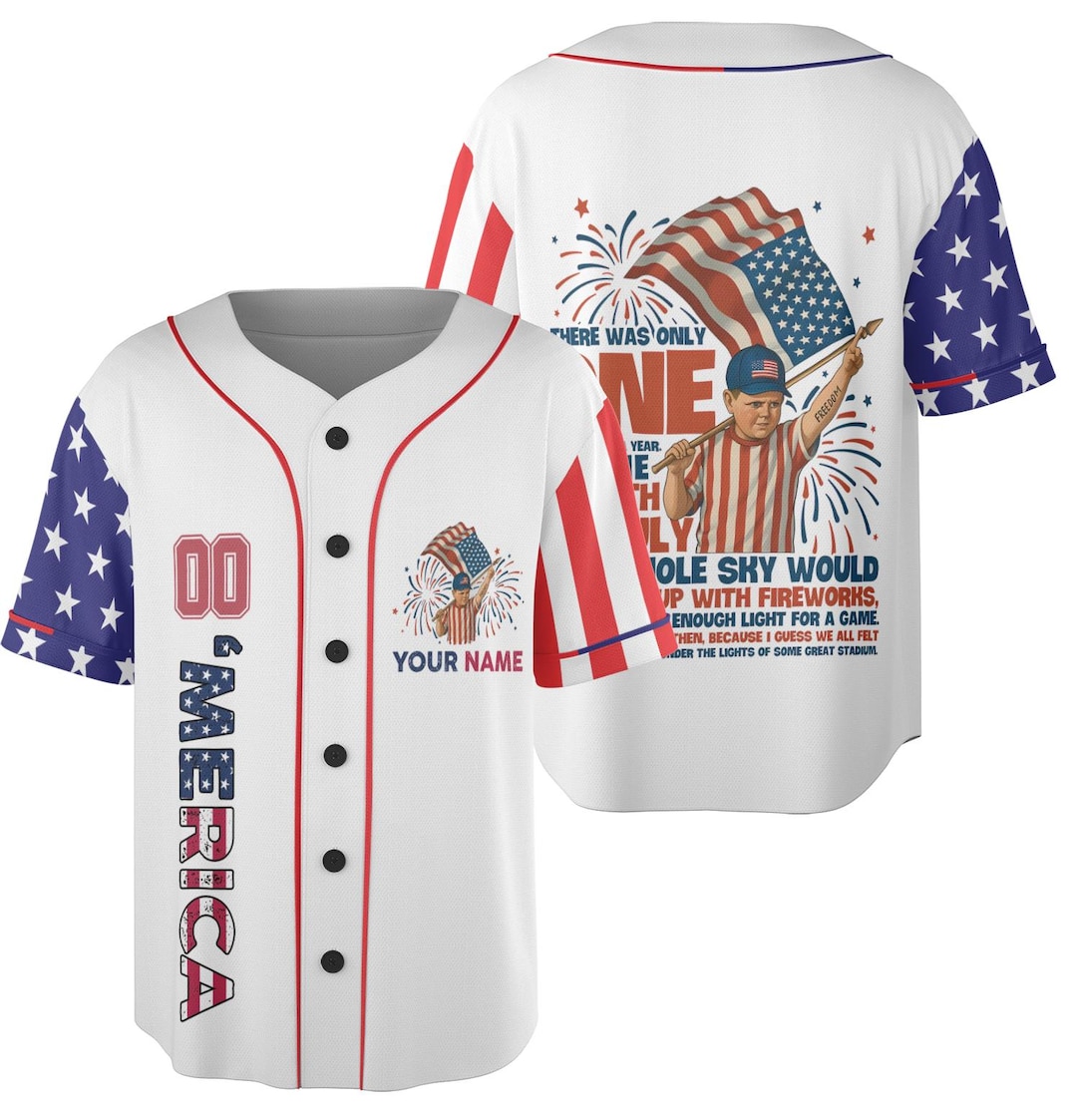 The Sandlot Happy 4th of July Jersey, Sandlot Merica Baseball Jersey ...