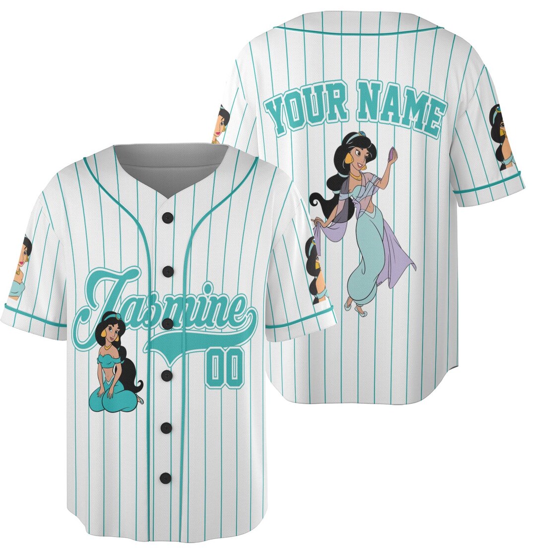 Custom Disney Jasmine Princess Baseball Jersey, Custom Name Princess ...