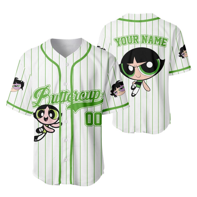 Custom the Powerpuff Girls Buttercup Baseball Jersey, Buttercup ...