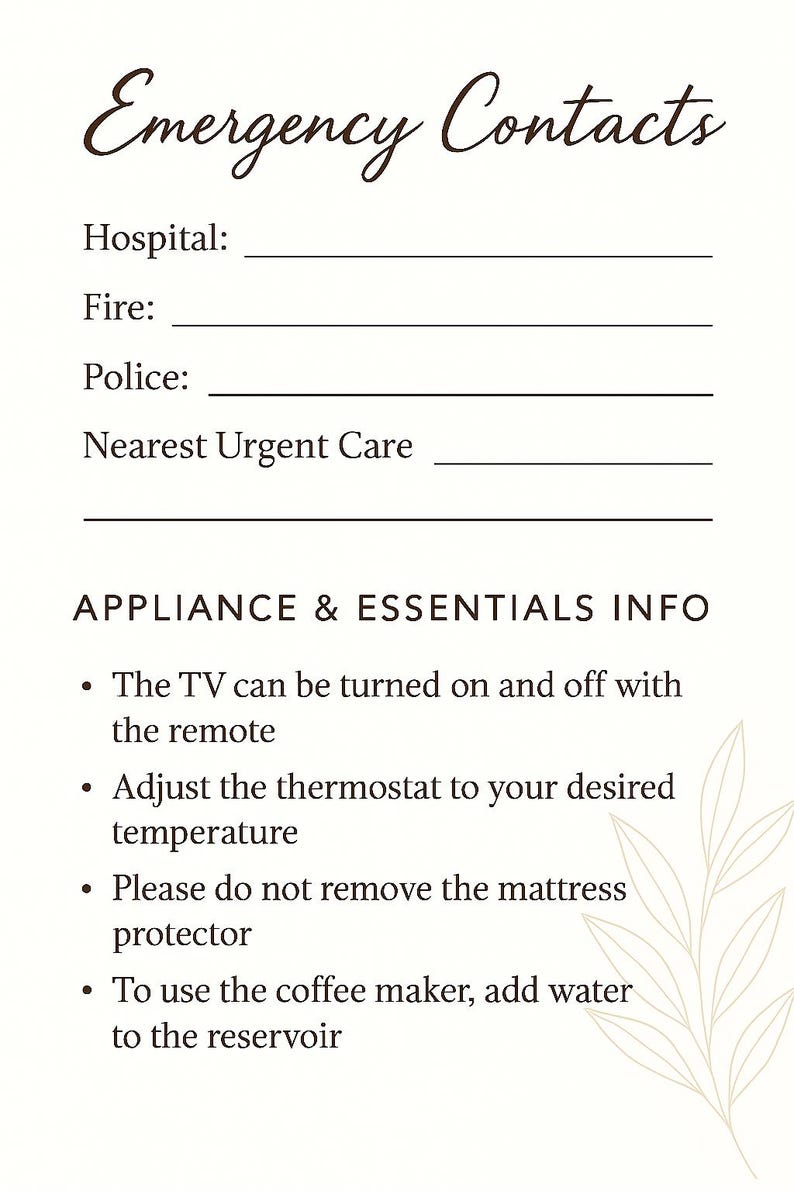 Airbnb Host Welcome Kit – 7 Page Printable | Wifi Sign, House Rules ...