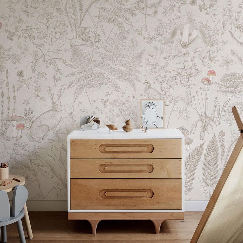 Neutral Wallpaper With Deer - Etsy UK