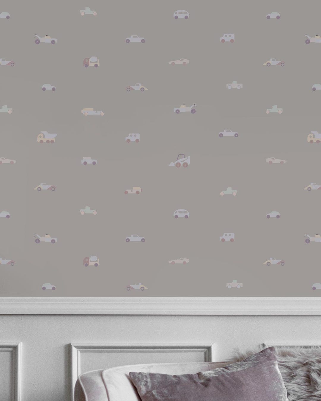 Soft Cars Pattern for Kids Room – Pastel Vehicle Wall Design, Neutral ...