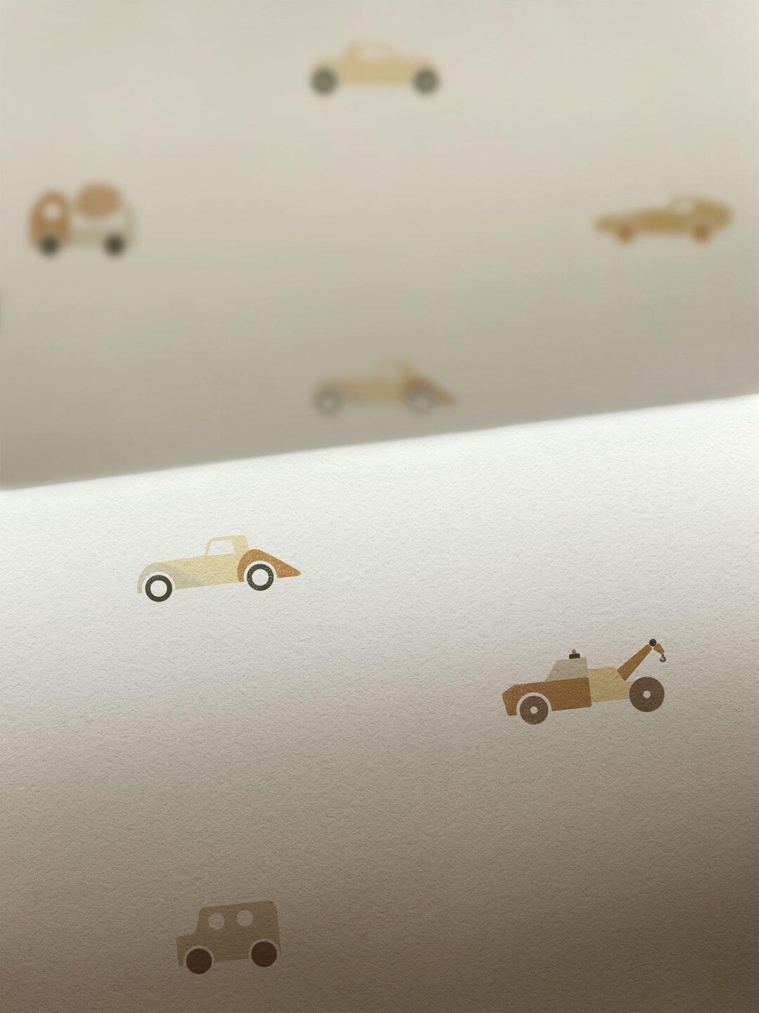 Neutral Cars Wallpaper for Boys Room, Vintage Vehicle Pattern, Peel and ...