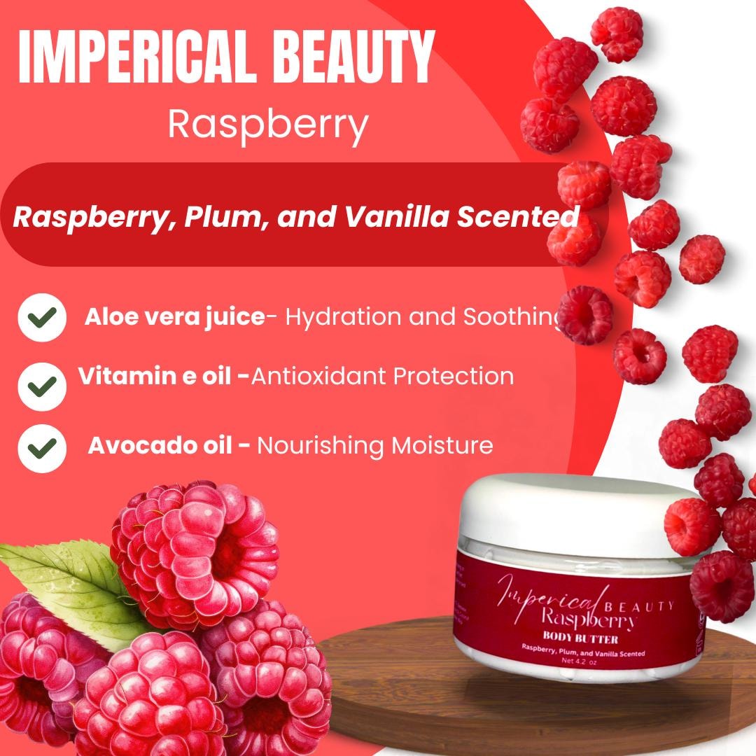 Raspberry Body Butter: Whipped Shea Butter, Natural Skincare - 4 Oz - Etsy