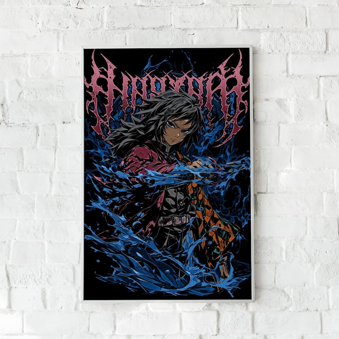 Giyu Tomioka Poster Unframed, Demon Slayer Anime Wall Art Print ...