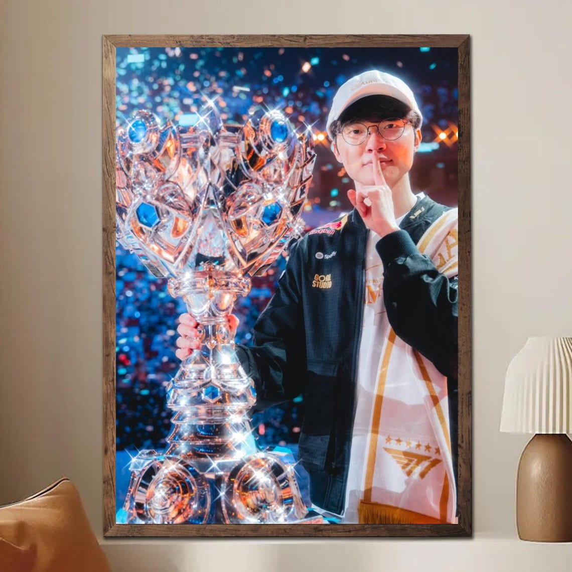 T1 Faker World Champion 2025 Poster Unframed, Legendary Midlaner ...