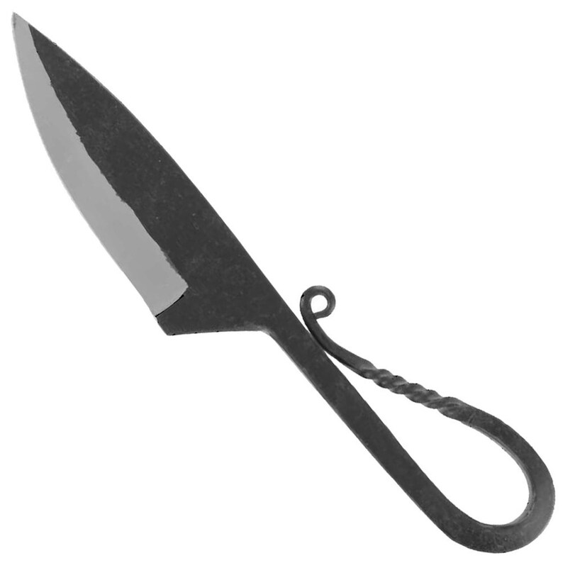 Forged Railroad Spike Boline & Sheath – Spiral Handle, Wiccan Ritual ...