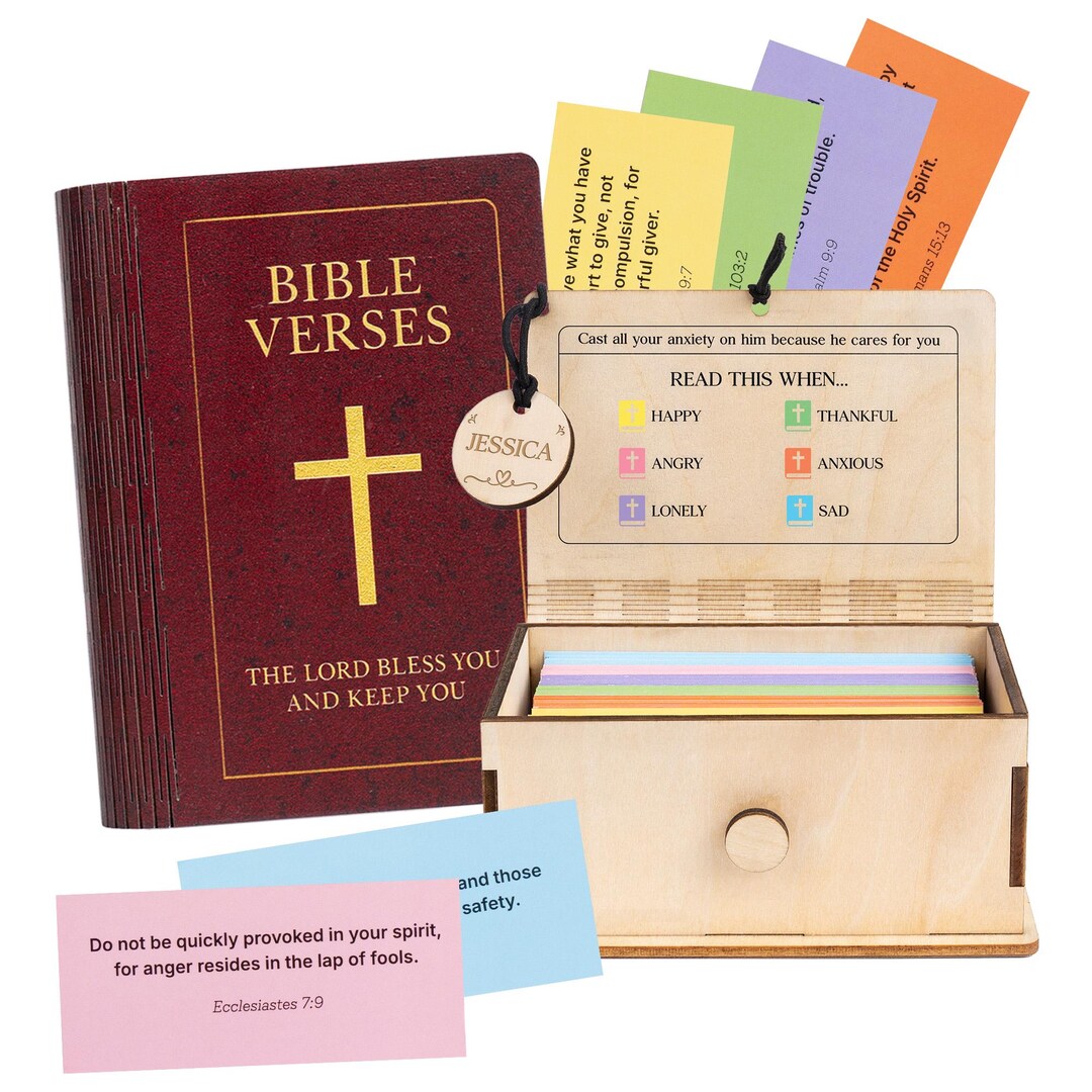 Personalized Bible Verse Box – Daily Scripture Cards | Christian Gift ...