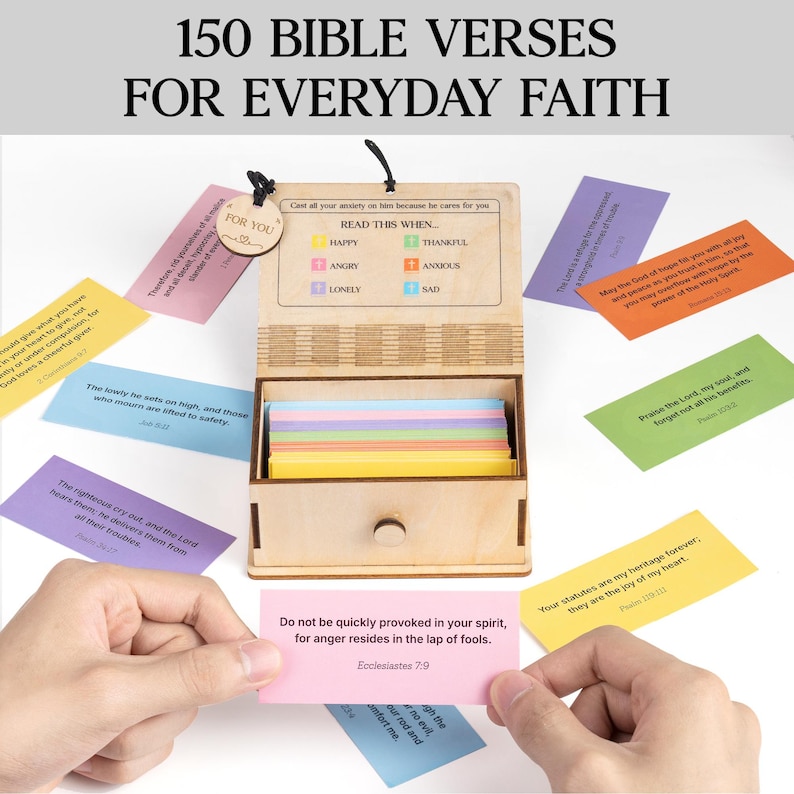 Personalized Bible Verse Box – Daily Scripture Cards | Christian Gift ...