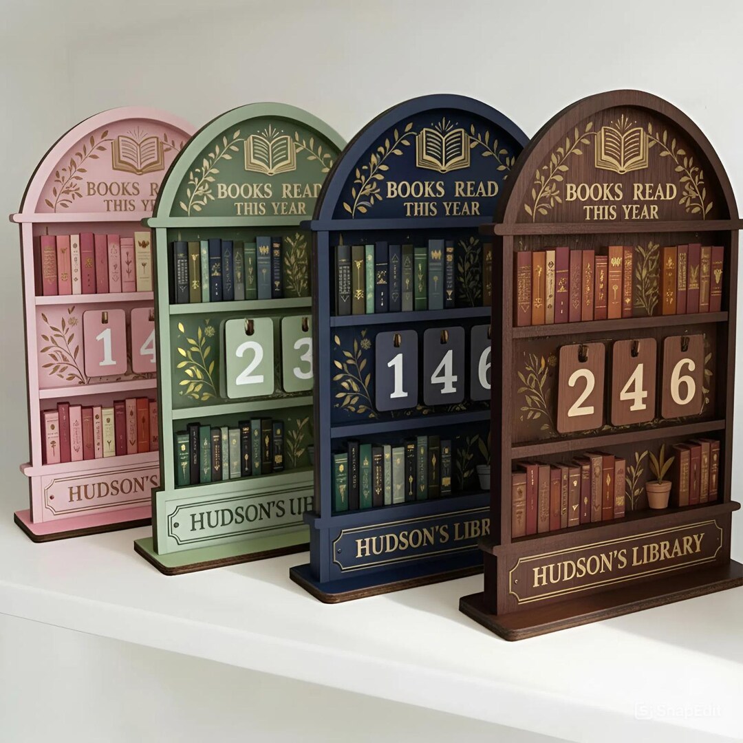 Personalized Wooden Books Read Tracker - Library Decor, Book Lover Gift ...