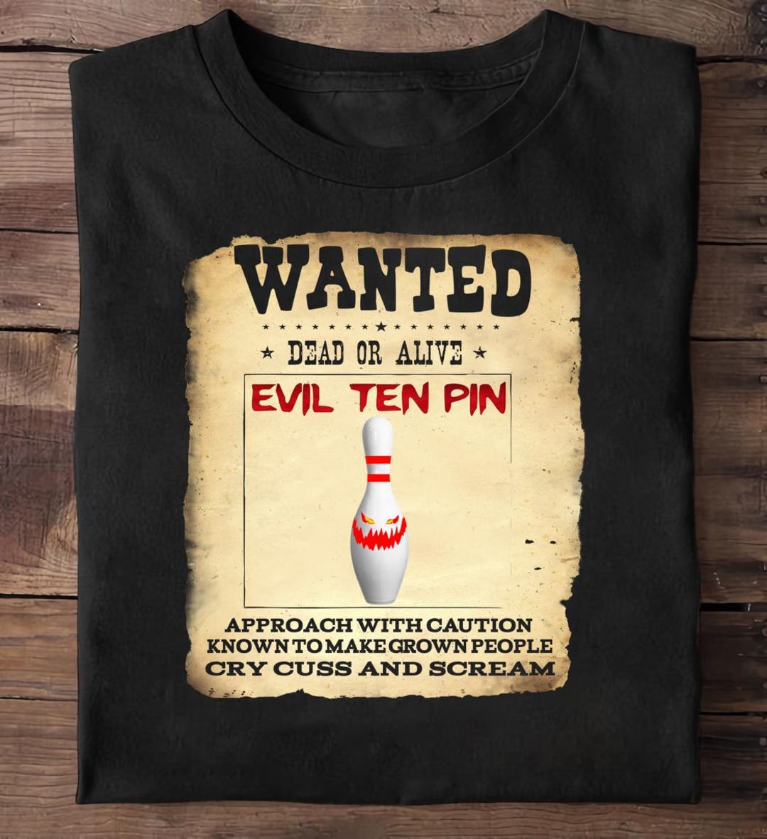 Evil Ten Pin 10 Funny Bowling Short T Shirt, Bowling Lover, Funny ...