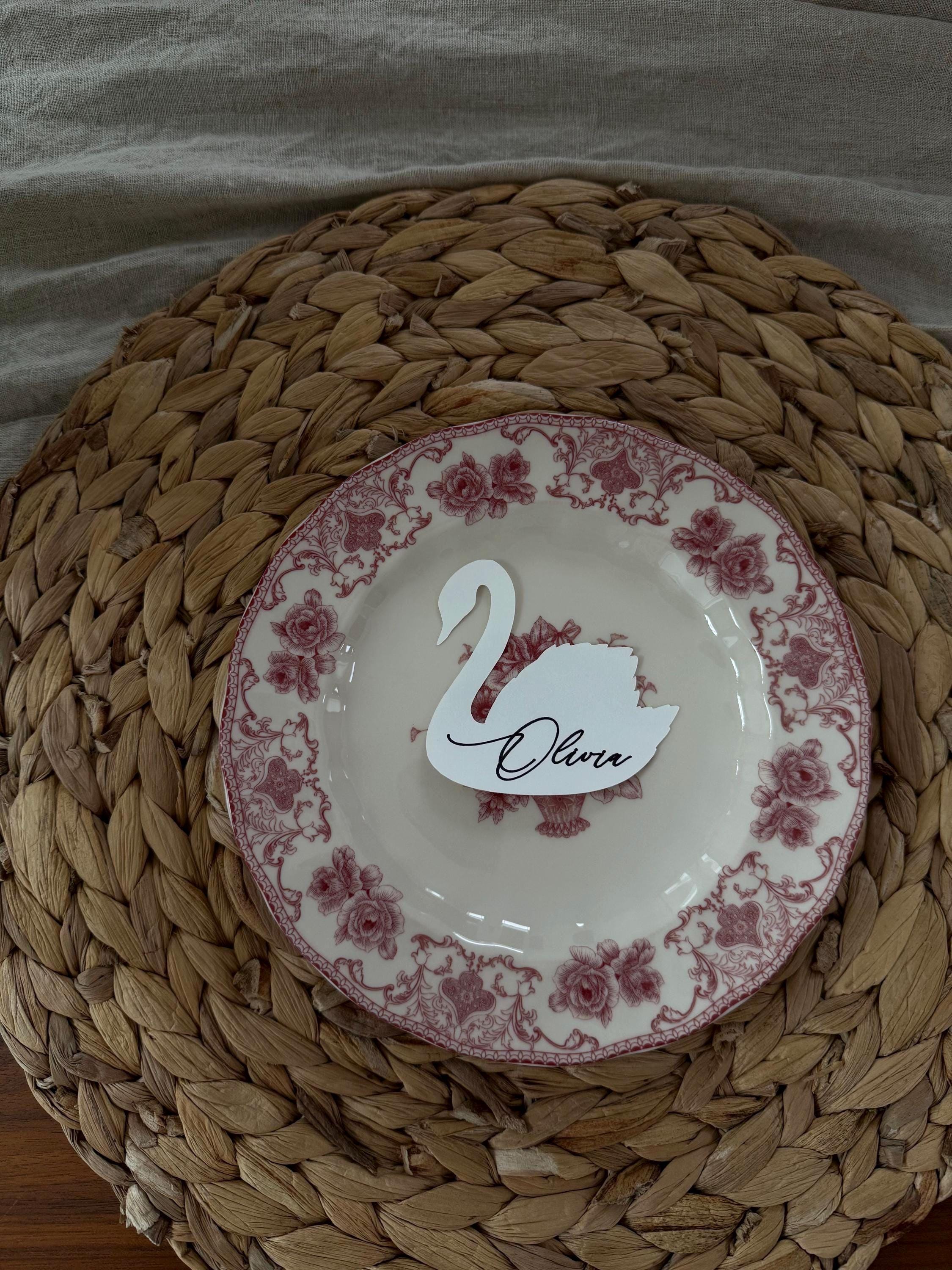 Calligraphy Swan Place Cards: Elegant Wedding & Party Decor - Etsy