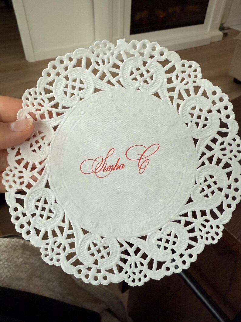 Paper Doily Calligraphy Place Card - Etsy