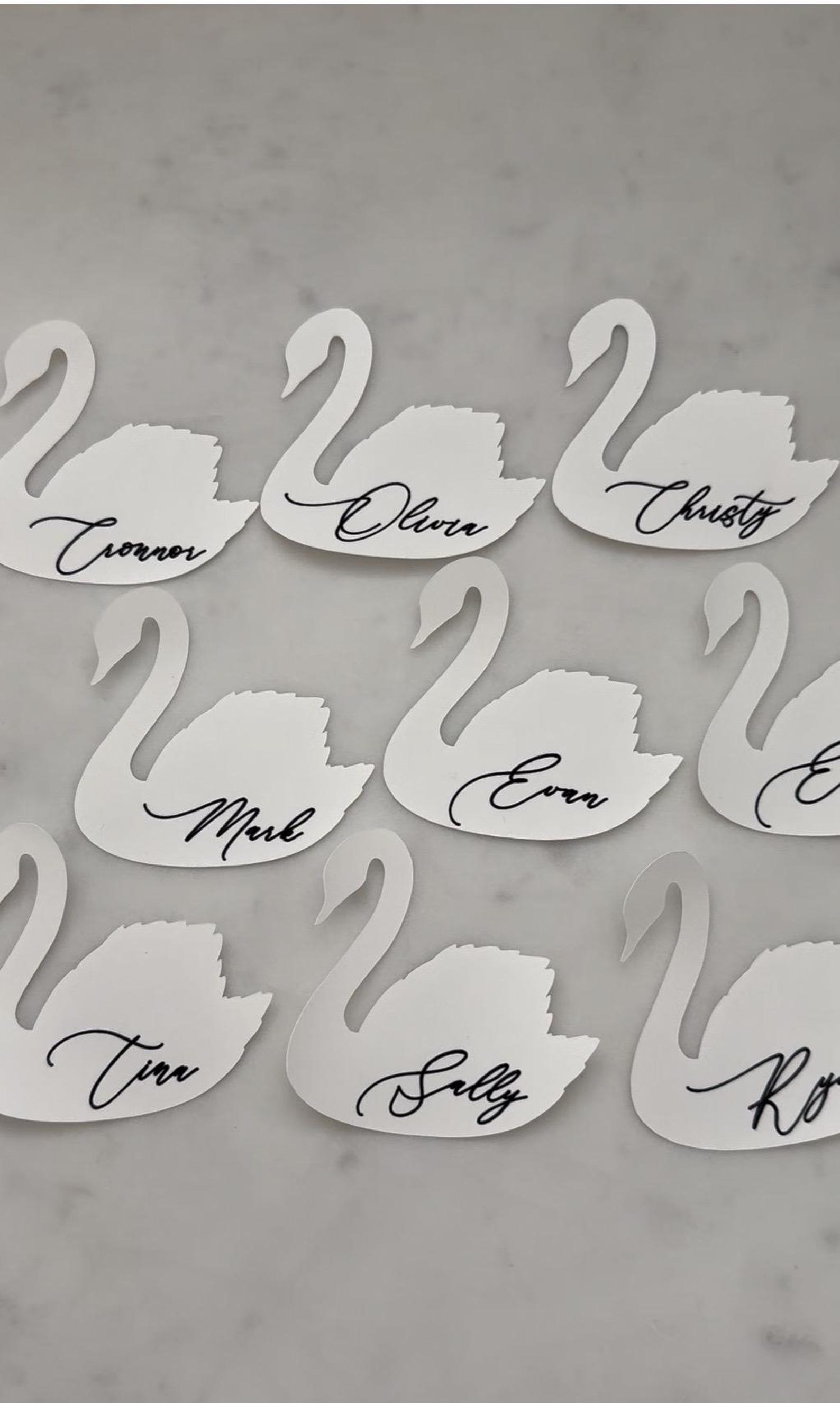 Calligraphy Swan Place Cards: Elegant Wedding & Party Decor - Etsy