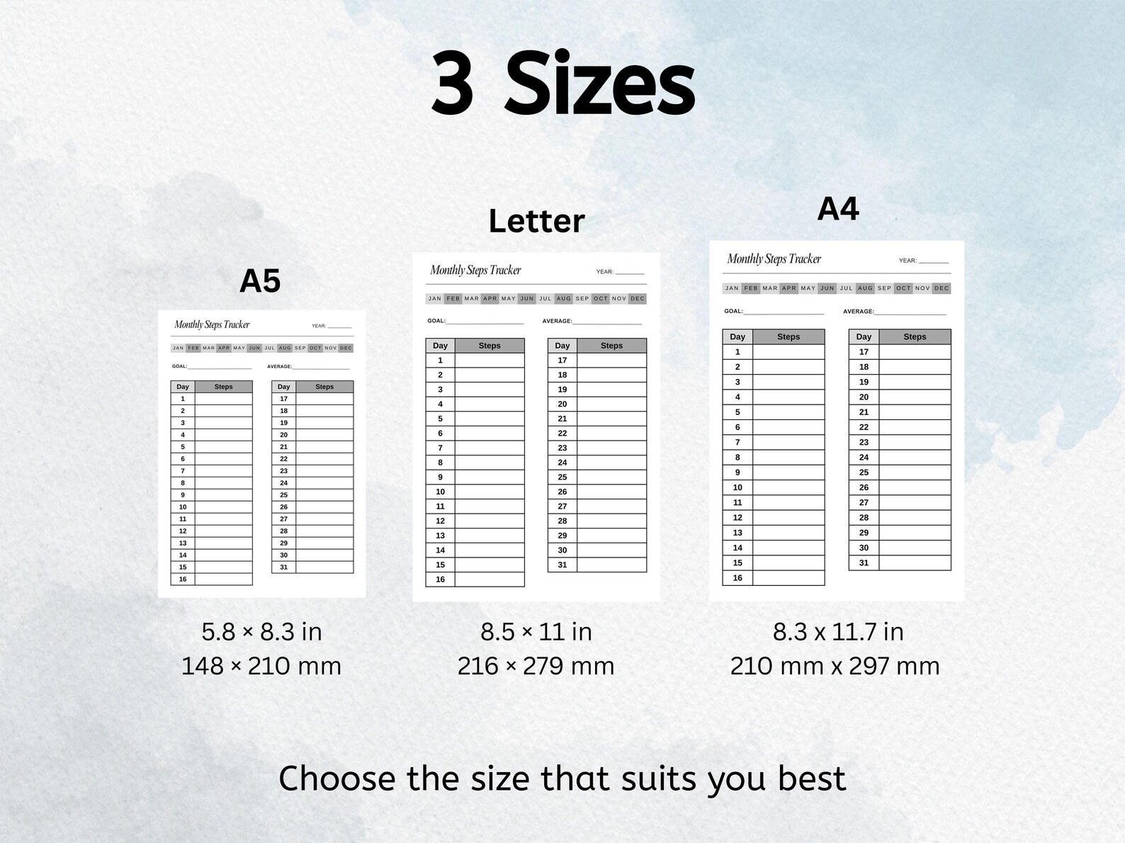 Printable Monthly Steps Tracker Template | Daily Steps Log | Walking ...