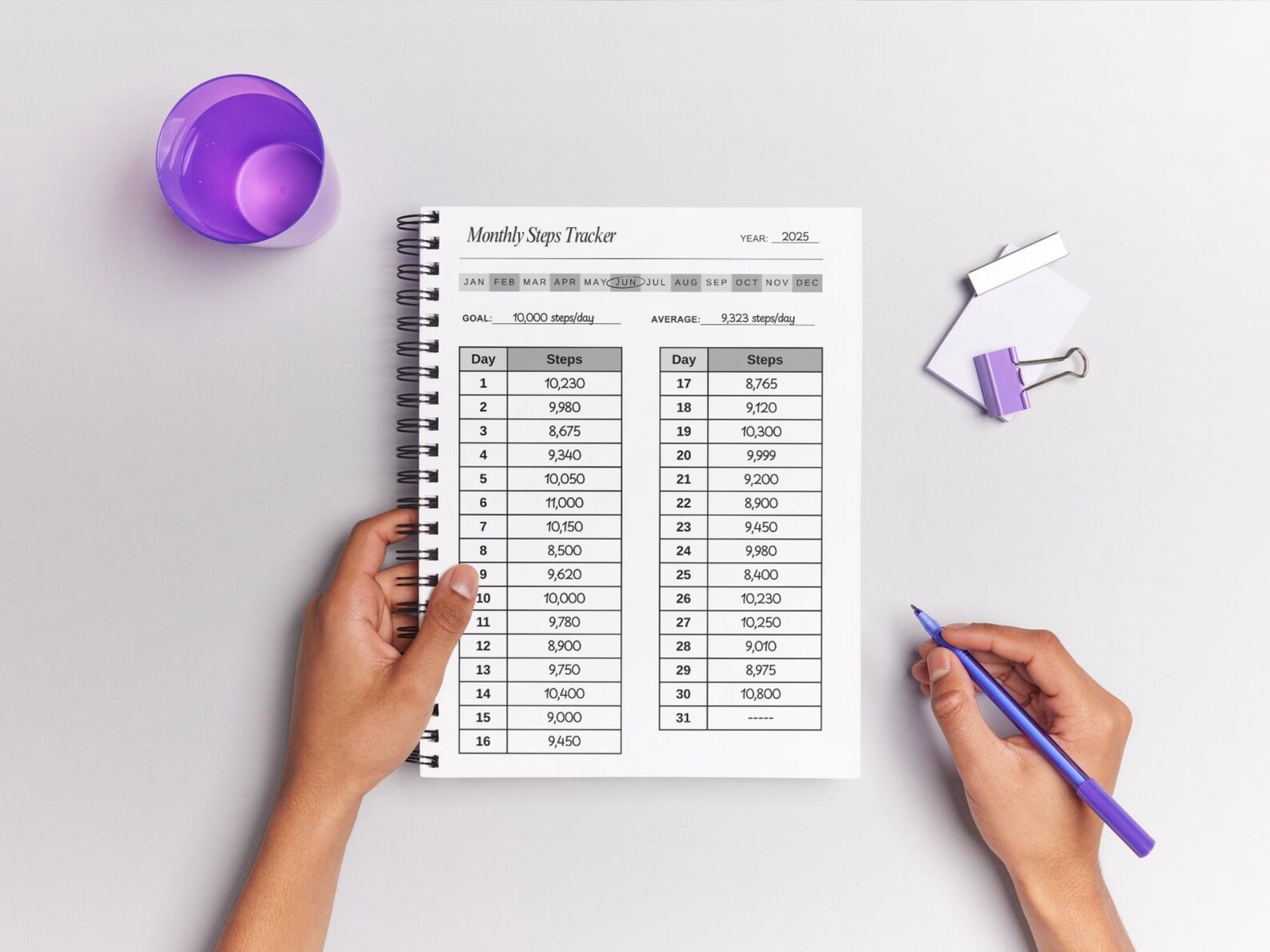 Printable Monthly Steps Tracker Template | Daily Steps Log | Walking ...