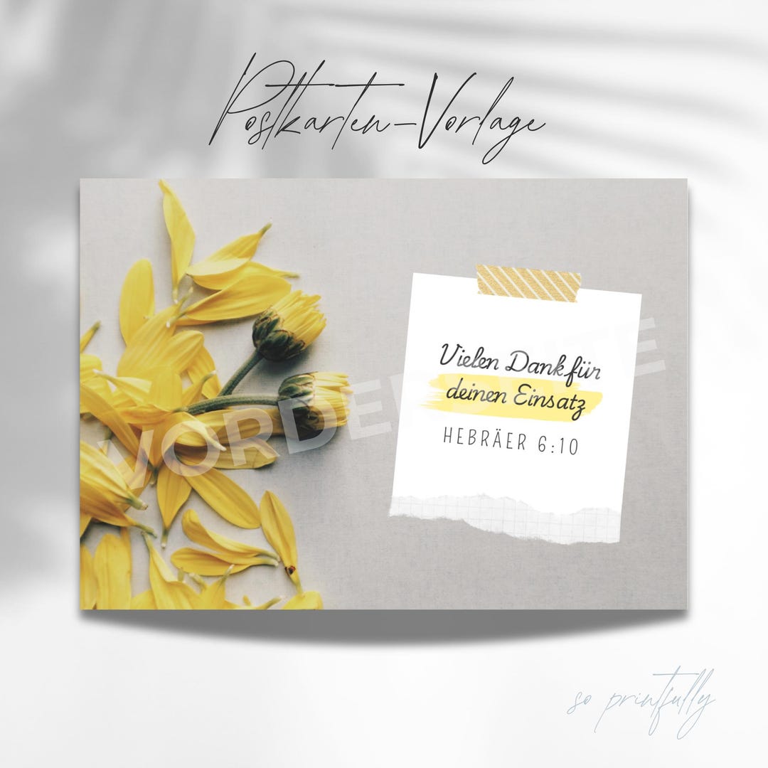Postcard Template "thank You for Your Commitment" - Etsy
