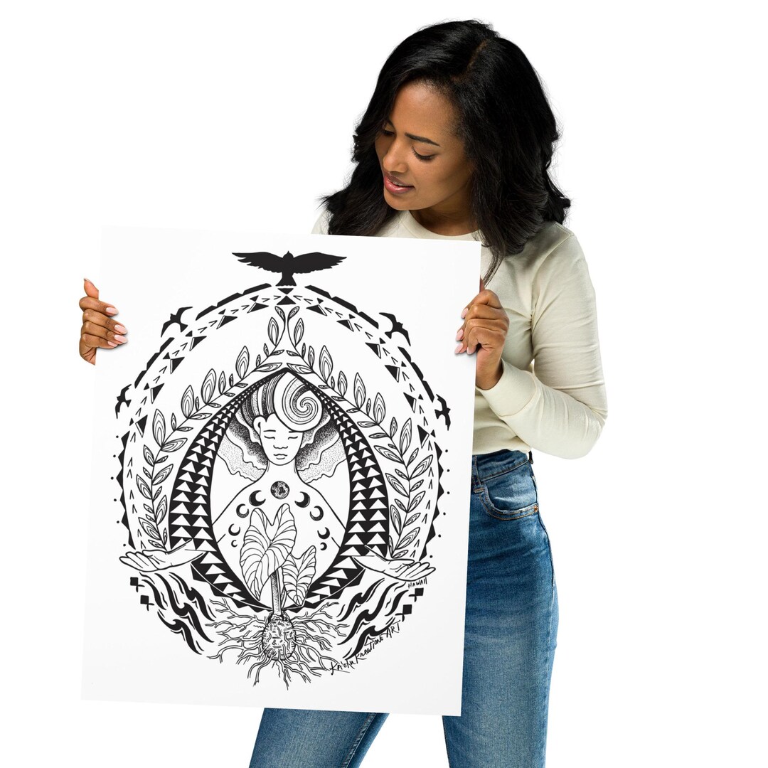 Hawaiian Spirit Poster Art Tribal Hawaii Art - Etsy
