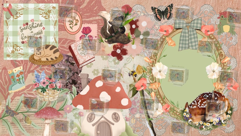Cottagecore Forest Animal Desktop Wallpaper | Cozy Naturecore Digital ...